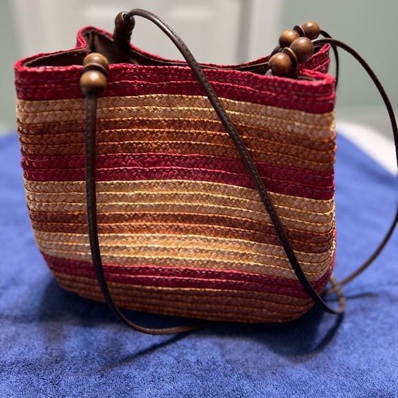 Bags | Vintage Straw Bucket Bag | Poshmark